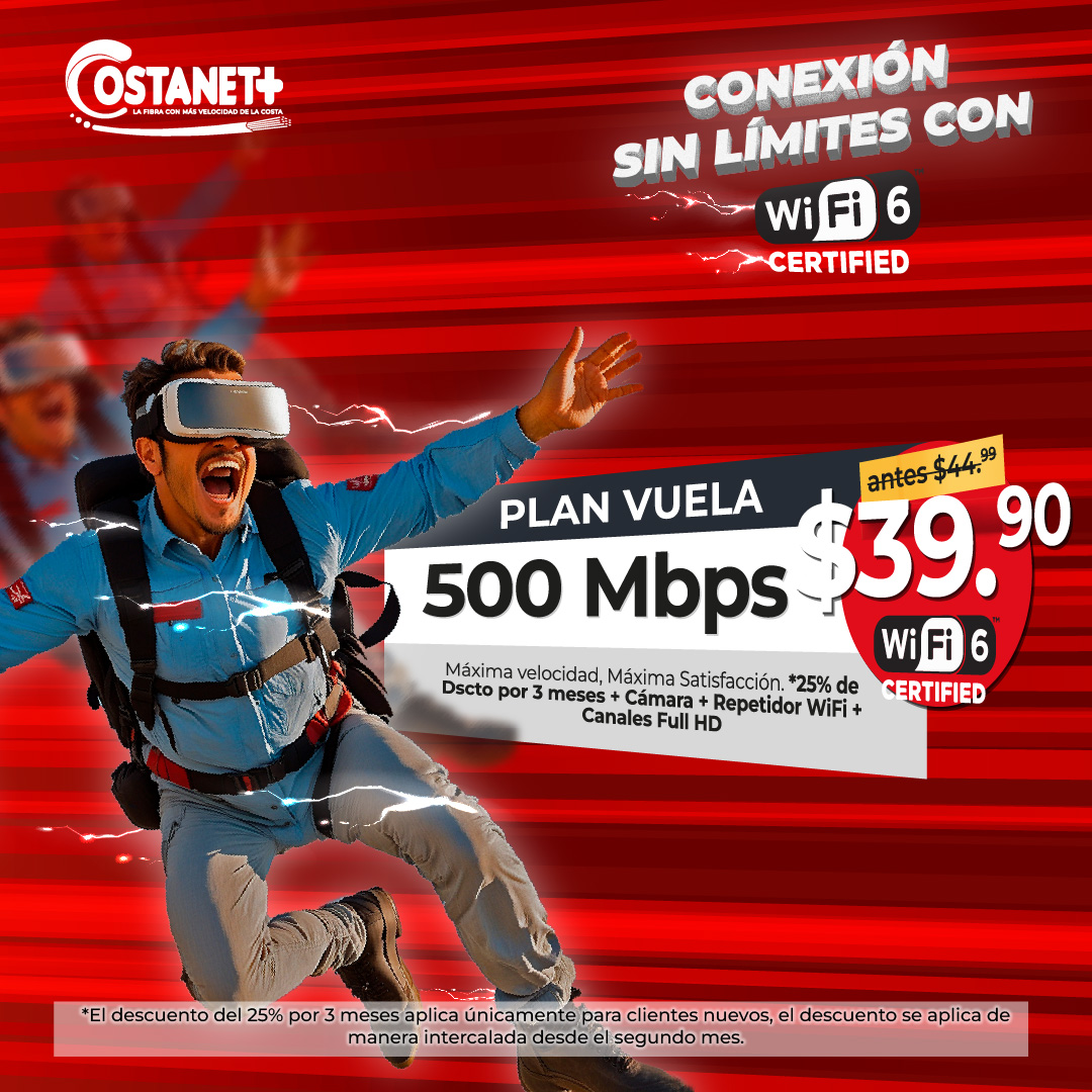 Plan Vuela 500 Megas - Costanet+